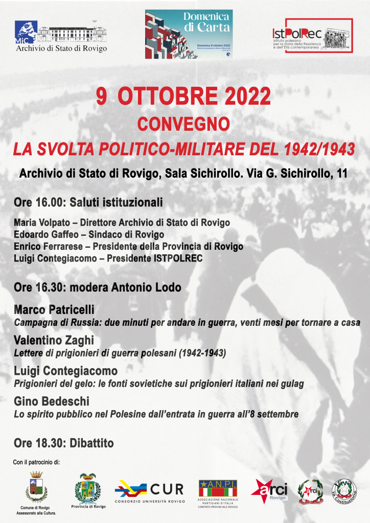 “La svolta politico-militare del 1942-1943” all'Archivio di Stato - BlueTu